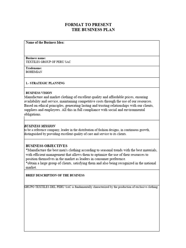 International Business Plan Format | PDF | Market (Economics) | Expense