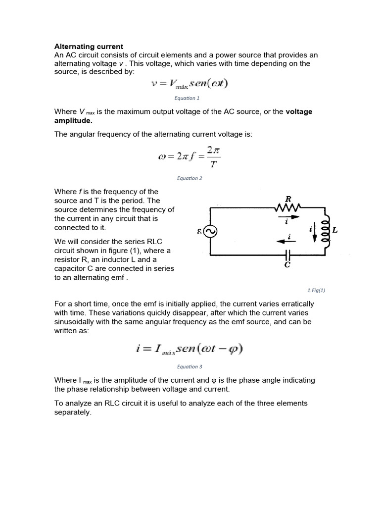 RLC-Theoretical Framework | Download Free PDF | Capacitor | Inductance