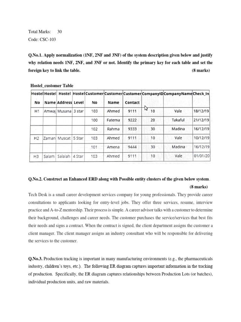 Database Normalization and ERD Guide | PDF | Technology & Engineering