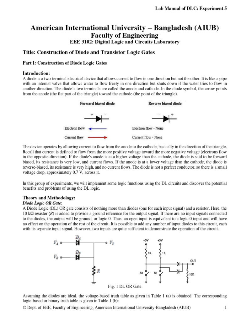DLC Exp5 Student Manual-Revised | PDF | Logic Gate | Digital Electronics
