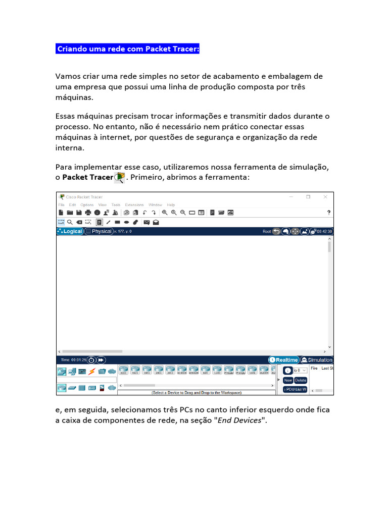 Packet Traker 01 | PDF | Endereço de IP | Rede de computadores