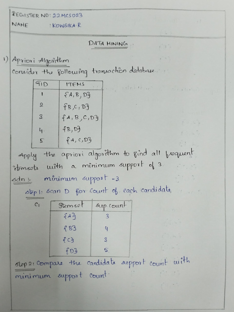 22MCS023-DM Assignment-2 | PDF | Data Management | Algorithms And Data Structures