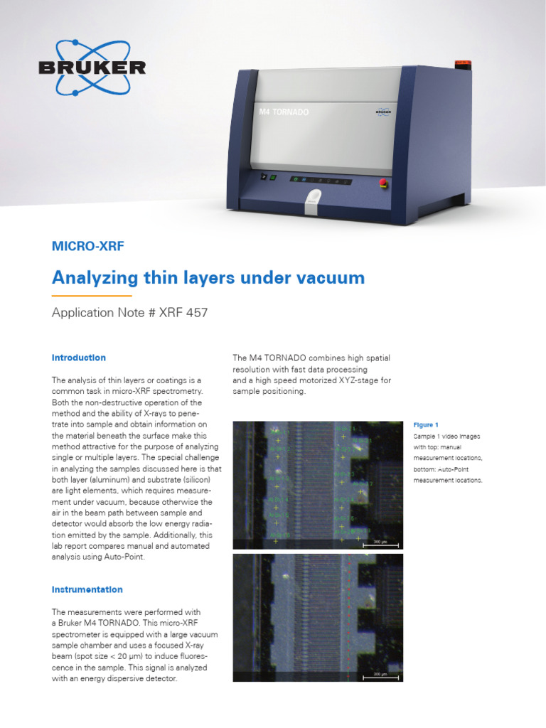 Micro XRF Application Note XRF 457 Analyzing Thin Layers Under Vacuum ...