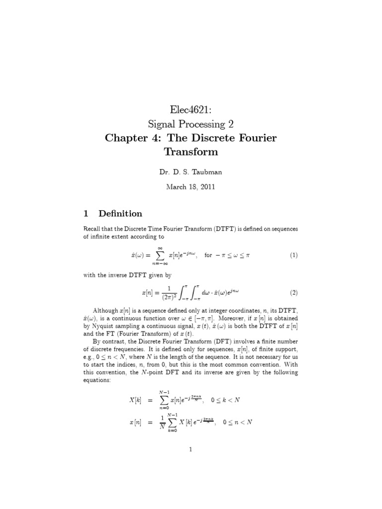 Chapter 4 - DFT | PDF | Fourier Analysis | Discrete Fourier Transform