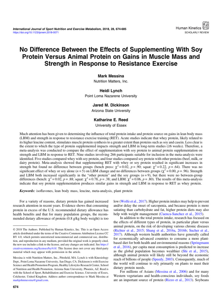 Messina Soy Muscle Exercise | PDF | Leucine | Soybean