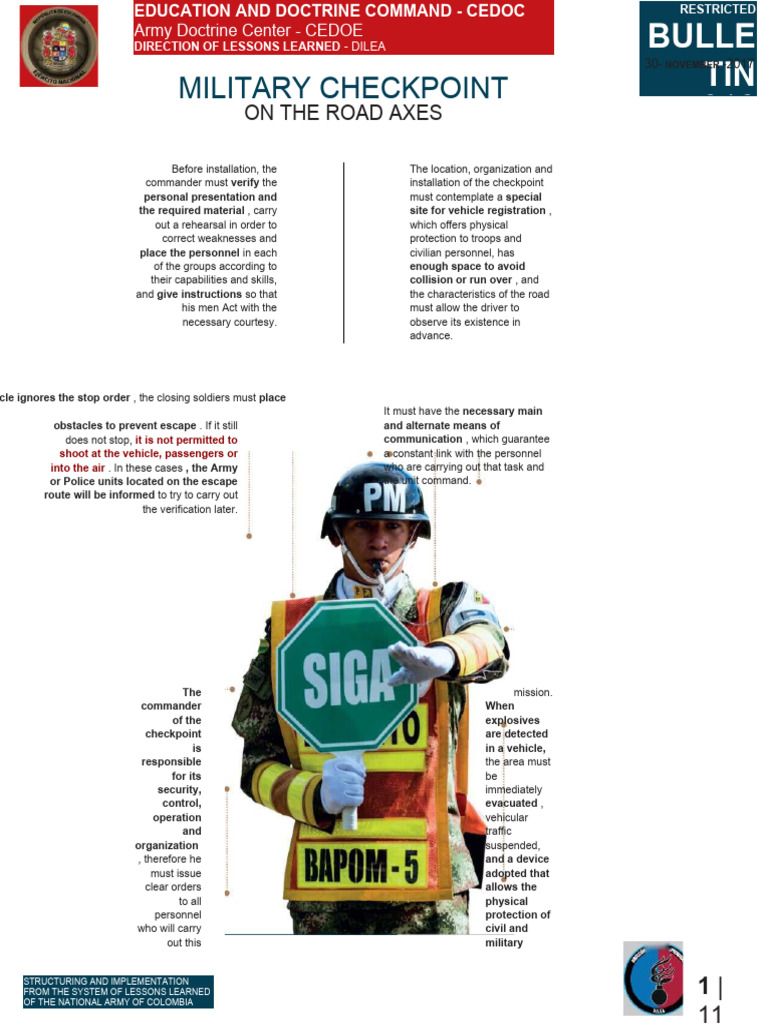 Military Checkpoint Procedures in Colombia | PDF | Military | Traffic