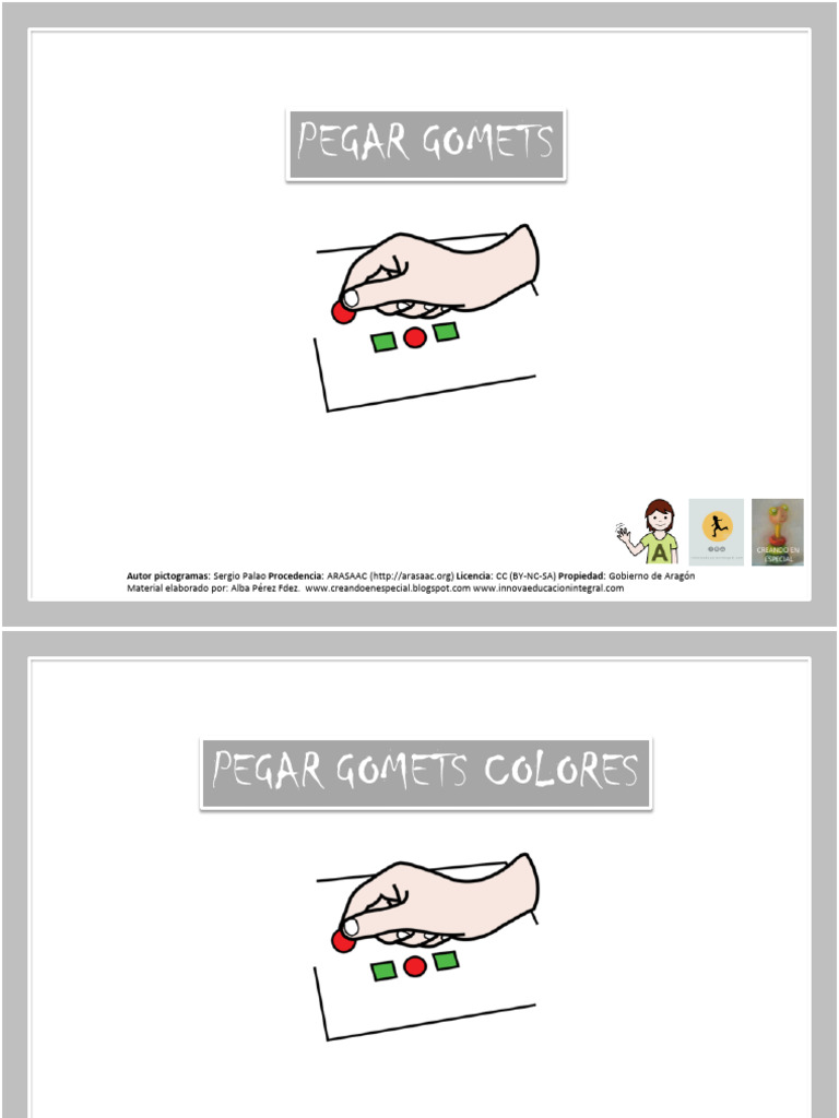 Fichas para Trabajar Con Gomets Colores y Formas-3 | PDF