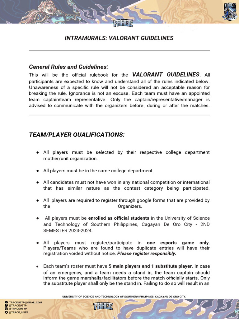 Intrams - Valorant Guidelines | PDF | Referee