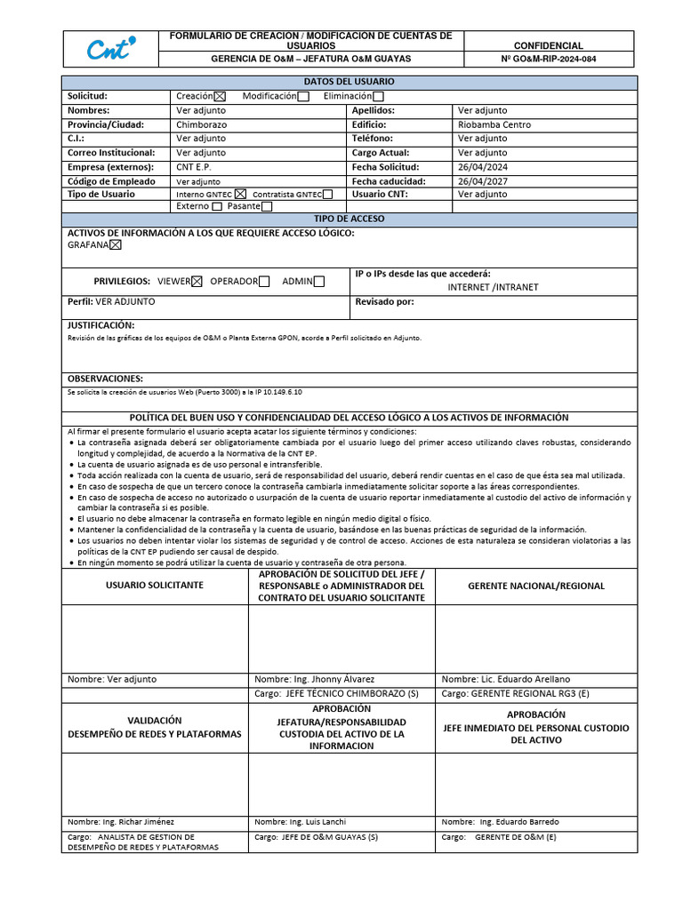 GO&M-RIP-2024-084 - O&M CHIMBORAZO ABRIL-signed-signed-signed-signed | PDF | Contraseña ...