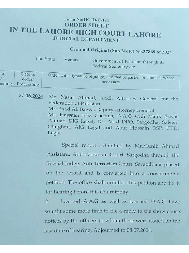 Lahore High Court Agency SOPs | PDF