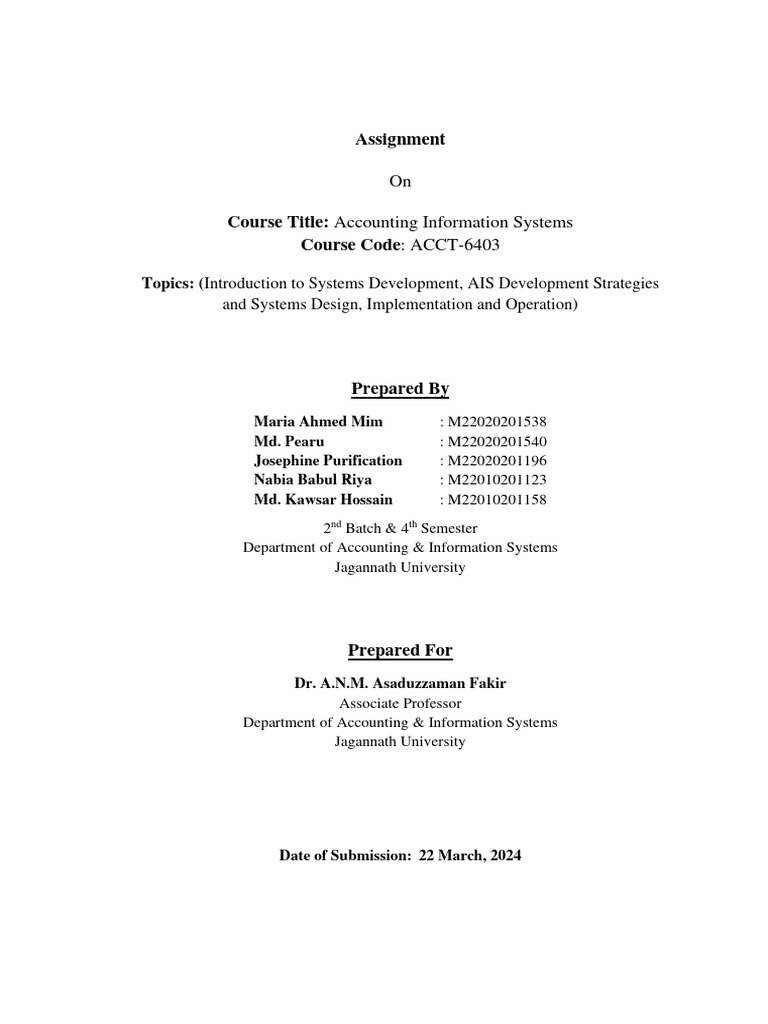 AIS Assignment | PDF | Feasibility Study | Net Present Value