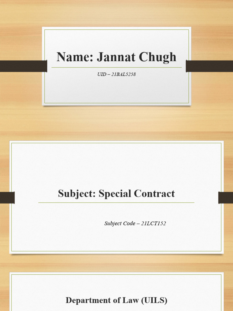 Special Contract | PDF | Law Of Agency | Business
