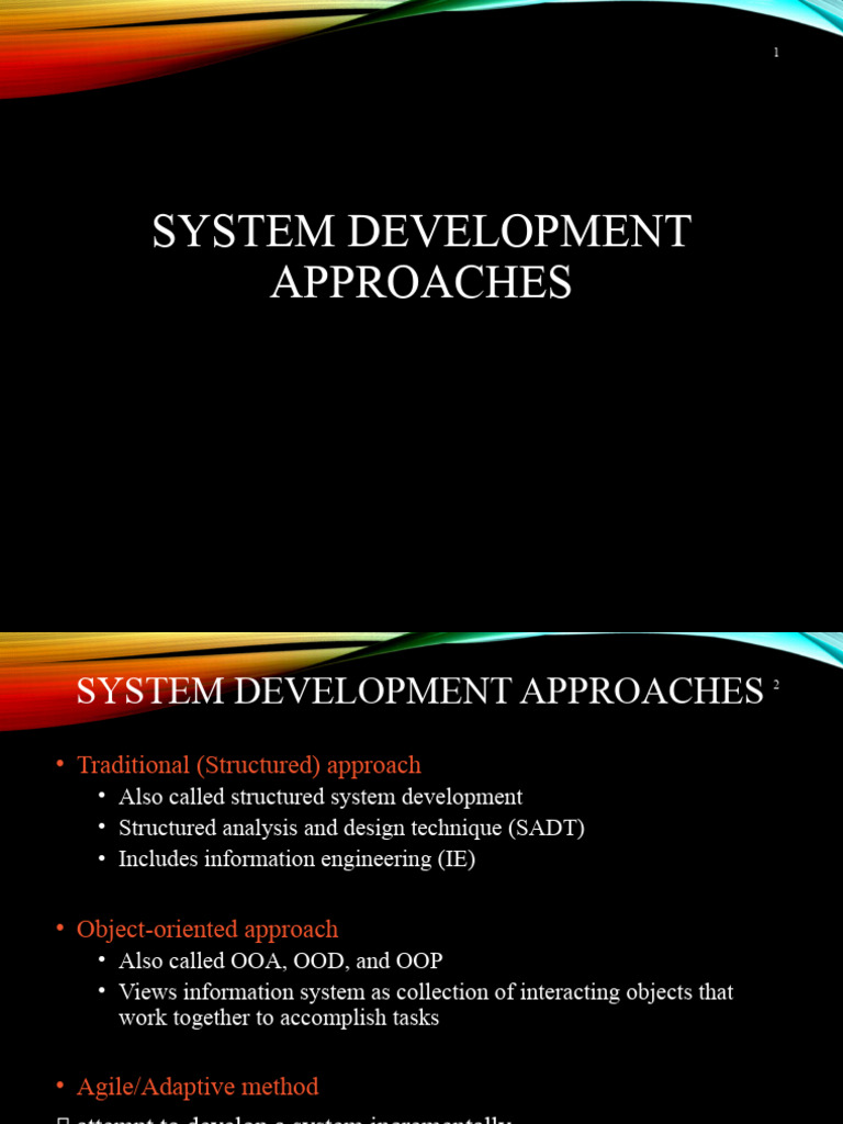 Chapter 1.2 System Development Approaches | PDF | Software Development ...