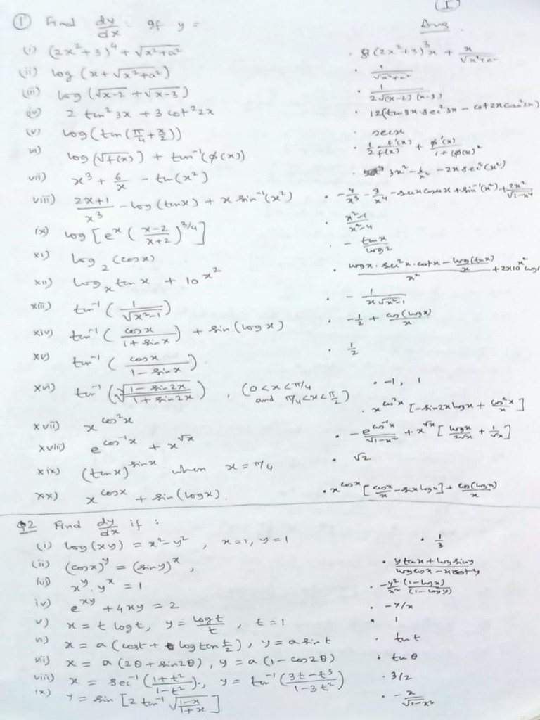 Differentiation Sums | PDF