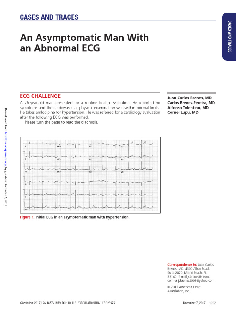 An Asymptomatic Man With An Abnormal ECG | PDF | Electrocardiography ...