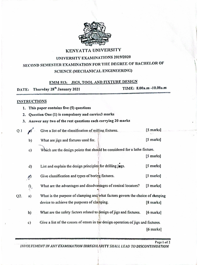 Emm 513 Jigs, Tools & Fixtures Design | PDF