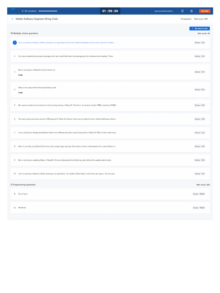 Screencapture Assessment Hackerearth Challenges Test Velotio Software ...