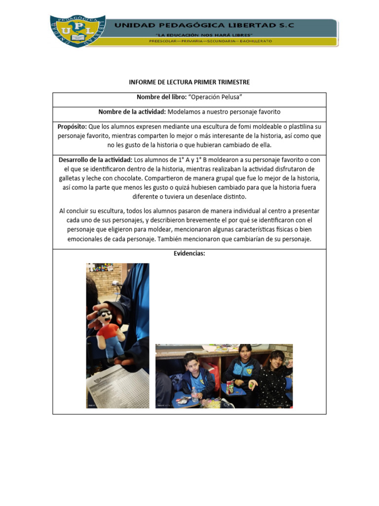 Informe de Lectura Primer Trimestre Secundaria | PDF