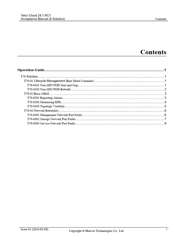 Telco Cloud Solution 24.1.RC1 Acceptance Manual (7 Solution) | PDF ...