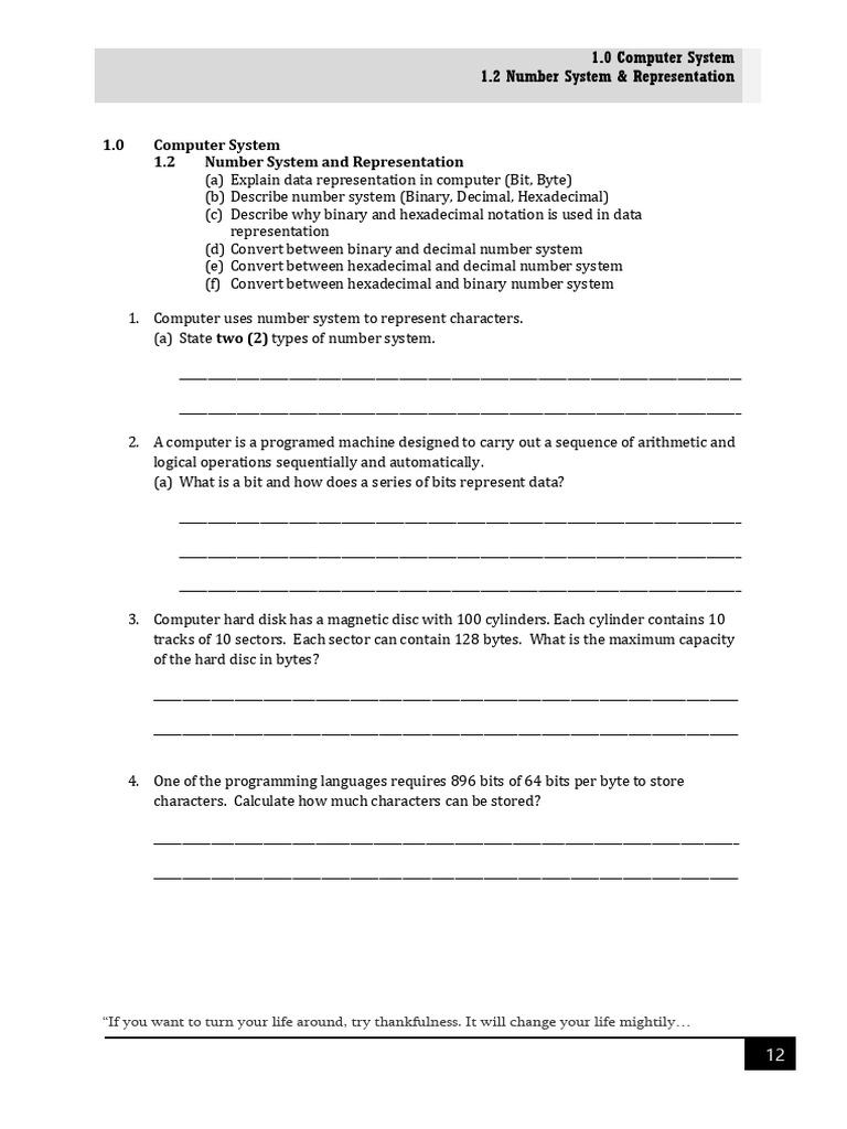 Tutorial 1 2 Pdf Bit Byte