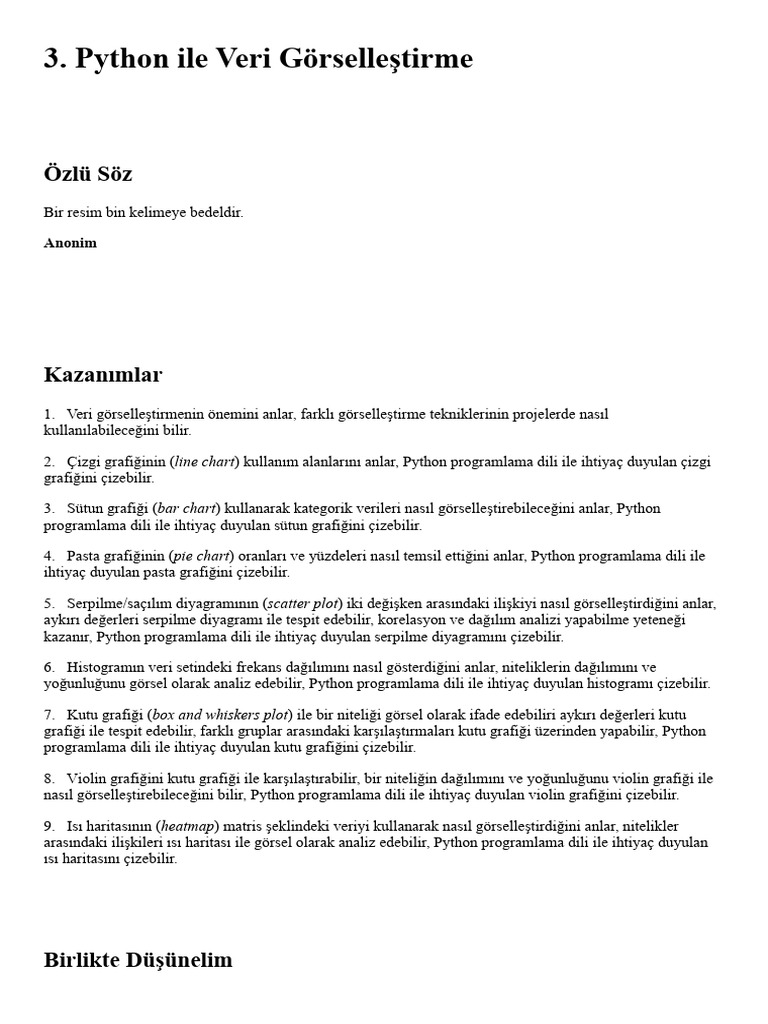 Python Ile Veri Görselleştirme | PDF