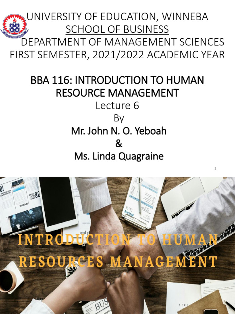 Intro To HRM LECT 6 TD - 1 | PDF | Lecture | Behavior Modification