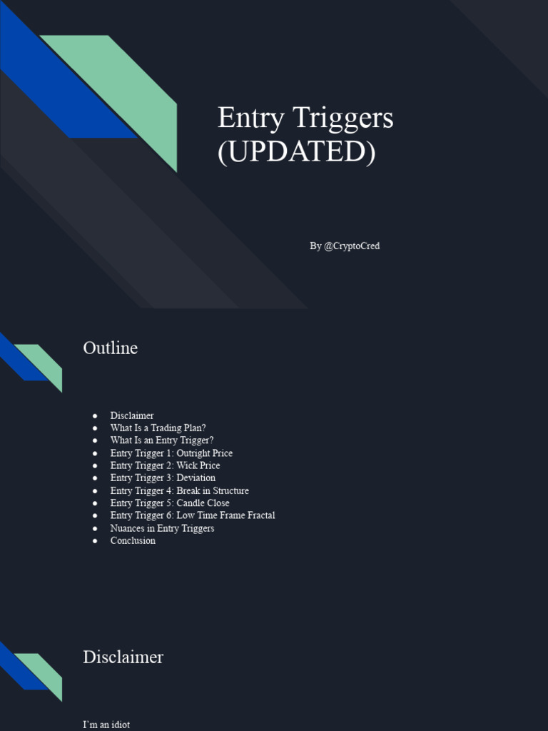 9 Entry Triggers (Updated) | PDF | Order (Exchange) | Risk