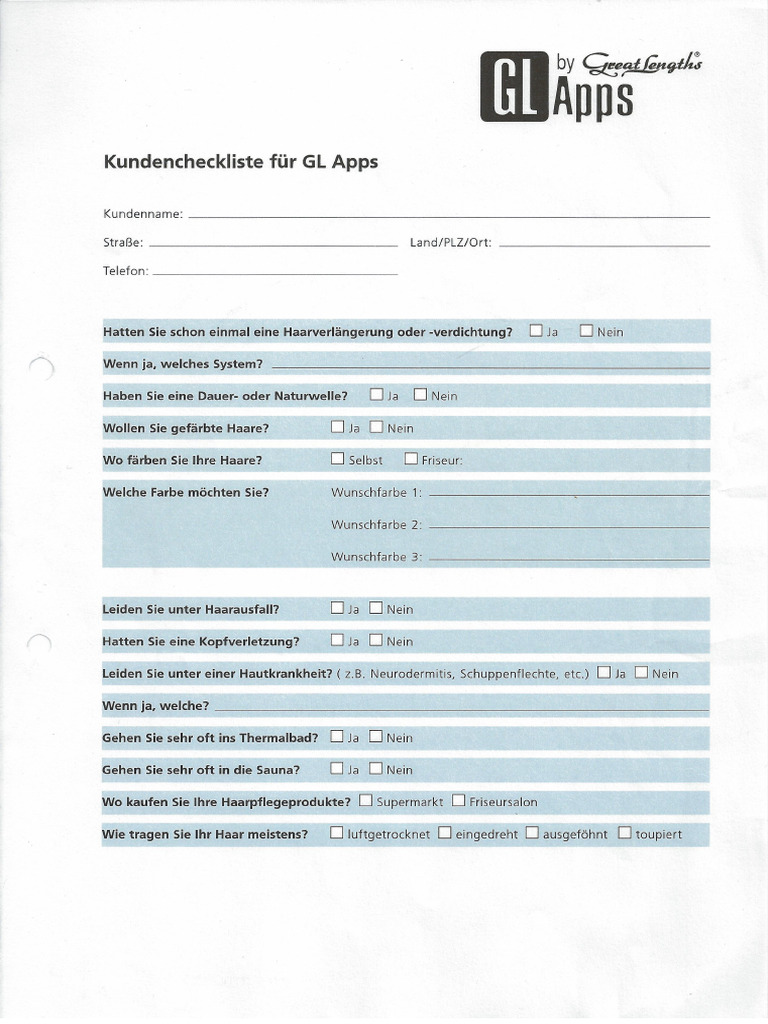 Kunden Checklist e | PDF