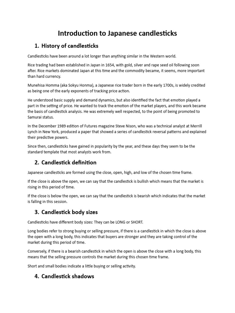 Understanding Japanese Candlesticks | PDF | Market Trend | Private Sector