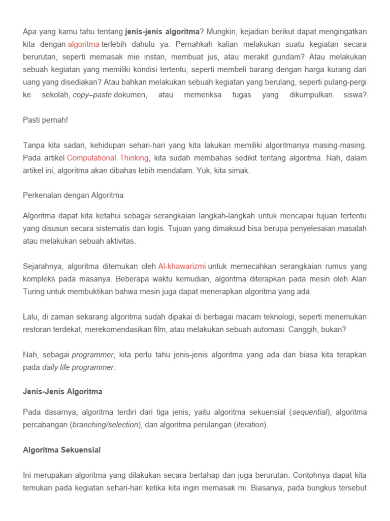 Jenis-Jenis Algoritma | PDF | Komputer