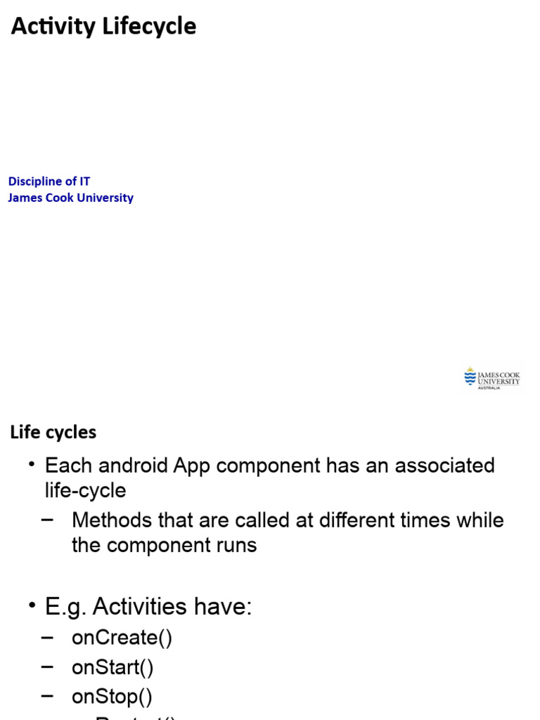 wk3 - Activity Lifecycle | PDF | Android (Operating System) | Application Software