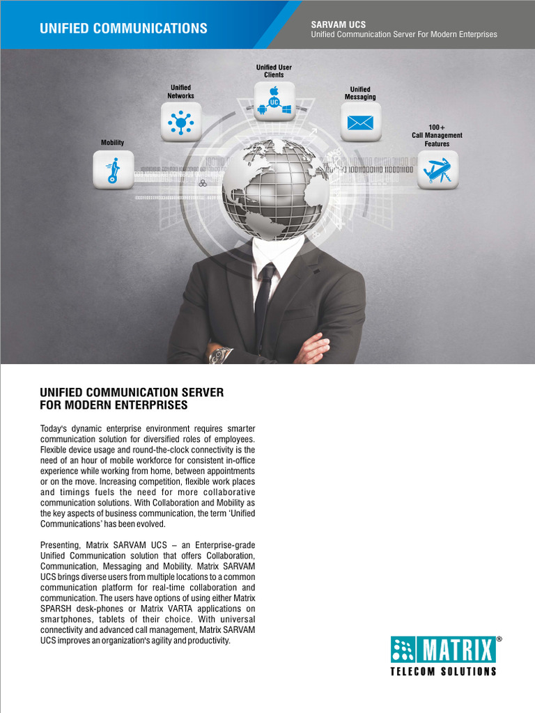 Matrix - Sarvam Ucs - Brochure | PDF | Session Initiation Protocol | Telephone