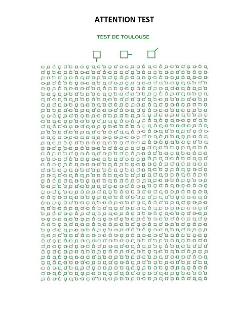 Attention and Concentration Test | PDF | Attention | Intelligence