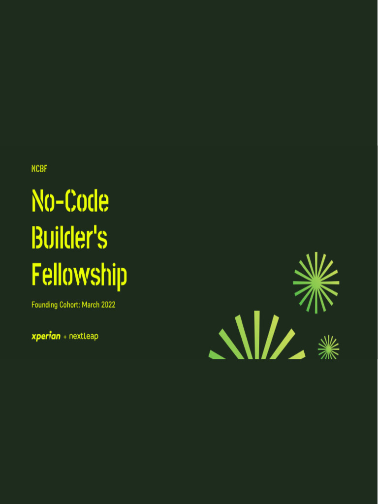 No Code Builder S Fellowship 1646566811 | PDF