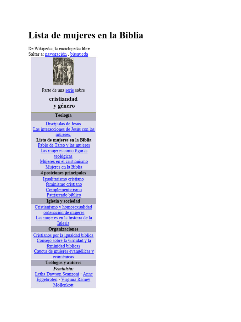 Lista de Mujeres en La Biblia | PDF | David | Jacob