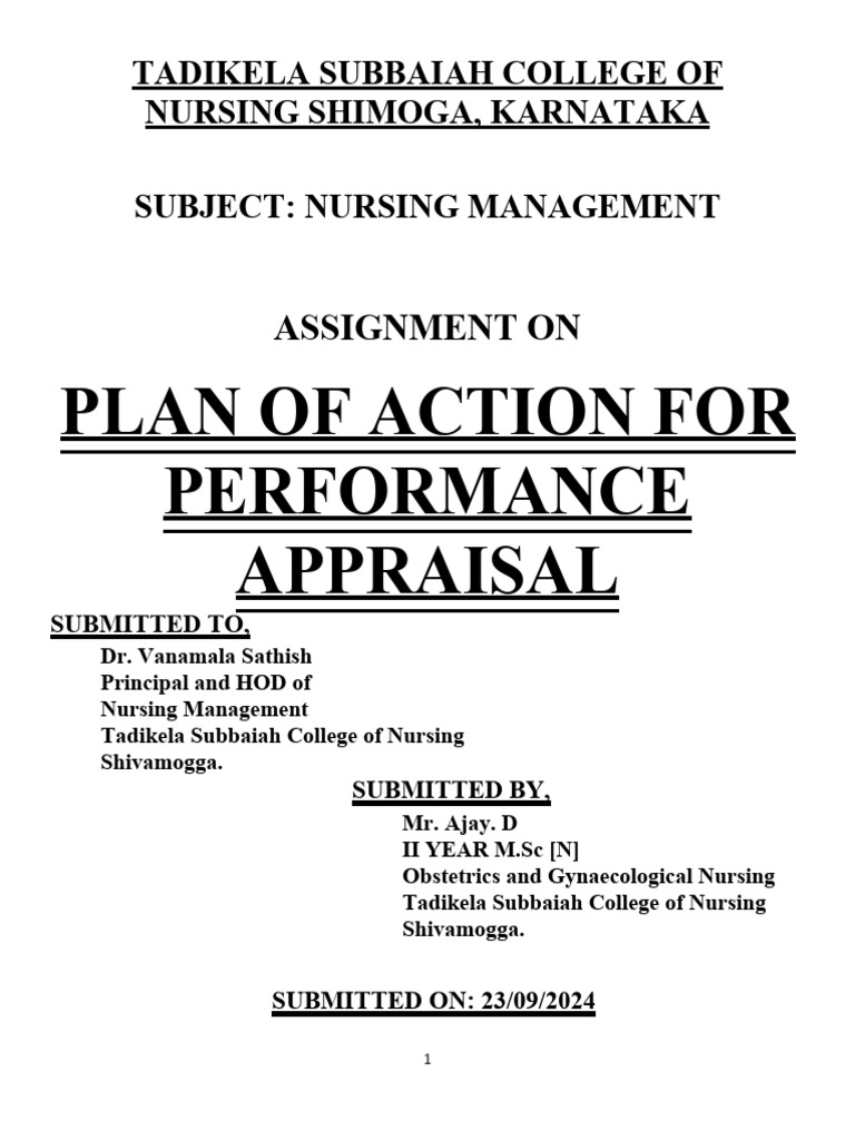 Plan For Action of Performance Appraisal | PDF | Performance Appraisal ...