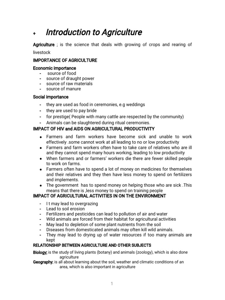 Agric Notes Form 1-3 | PDF