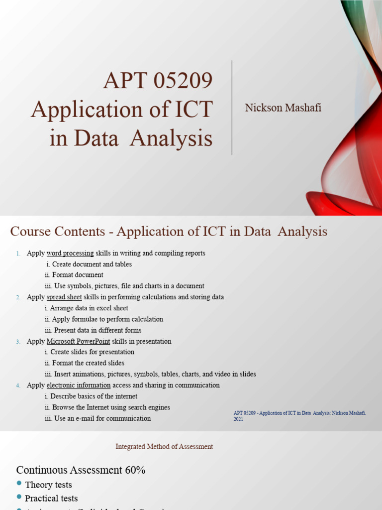 Application of ICT in Data Analysis-2 | PDF | Spreadsheet | Microsoft Excel