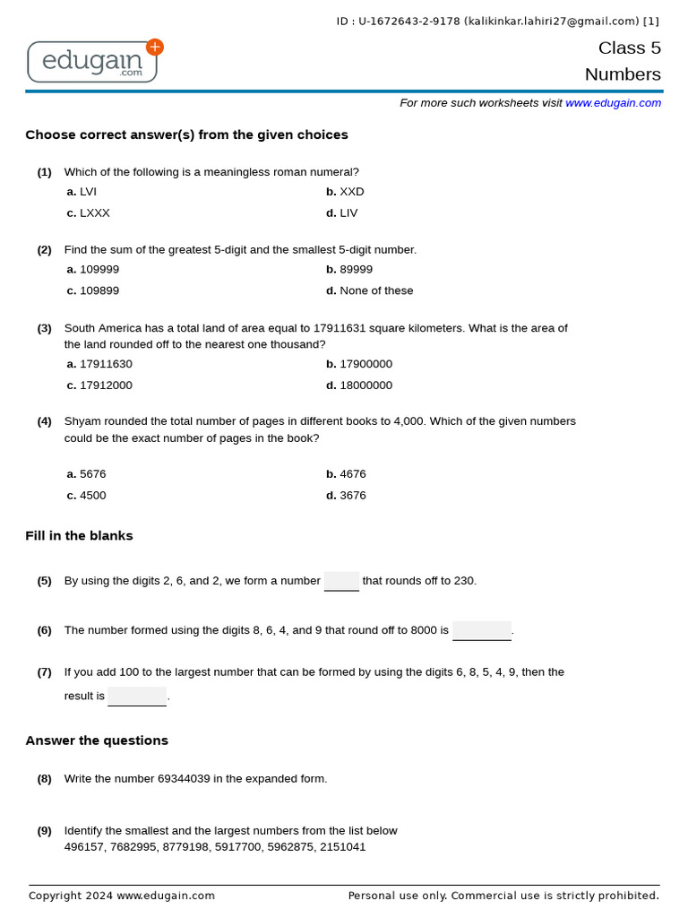 Grade5 1672643 2 9178.q | PDF | Mathematics | Arithmetic