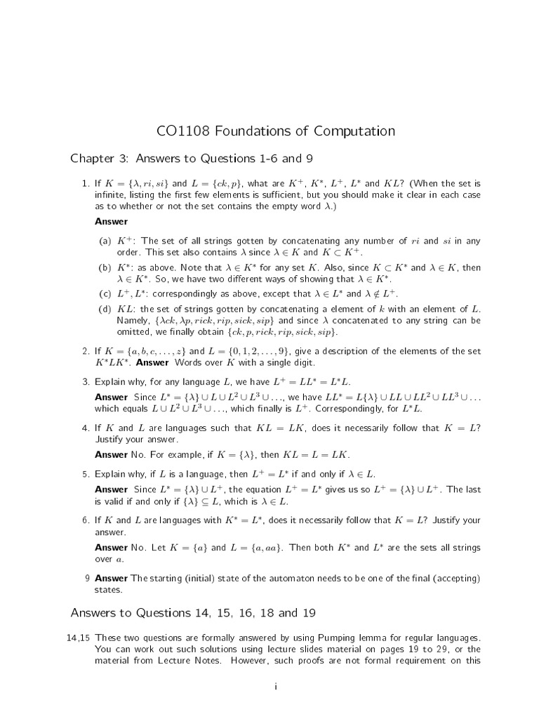 Finite Automata Tutorial Answers - 1 | PDF | Theoretical Computer Science | Mathematics
