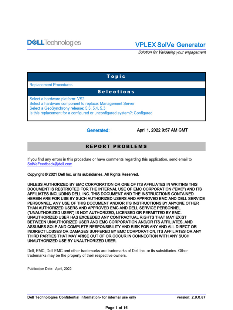 VPLEX - Replacement Procedures-VS2 Management Server 5.x | PDF | Electrostatic Discharge ...