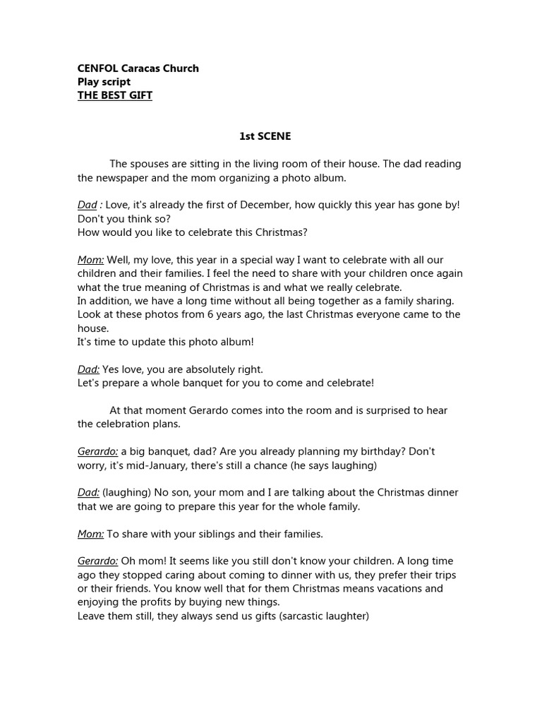 Script Play THE BEST GIFT - Christmas 2010 | PDF | Christmas | Jesus