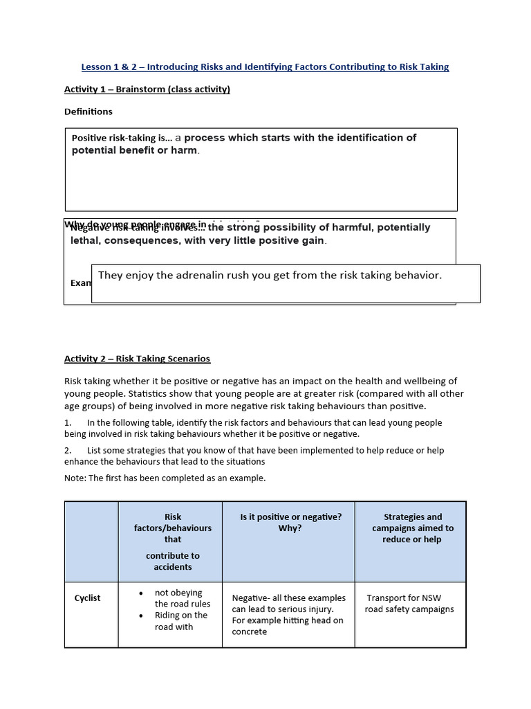 Understanding Youth Risk-Taking Factors | PDF | Risk | Behavior