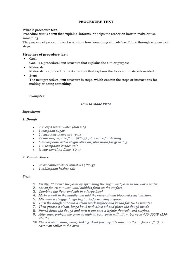 What Is Procedure Text | PDF | Pizza | Teaspoon