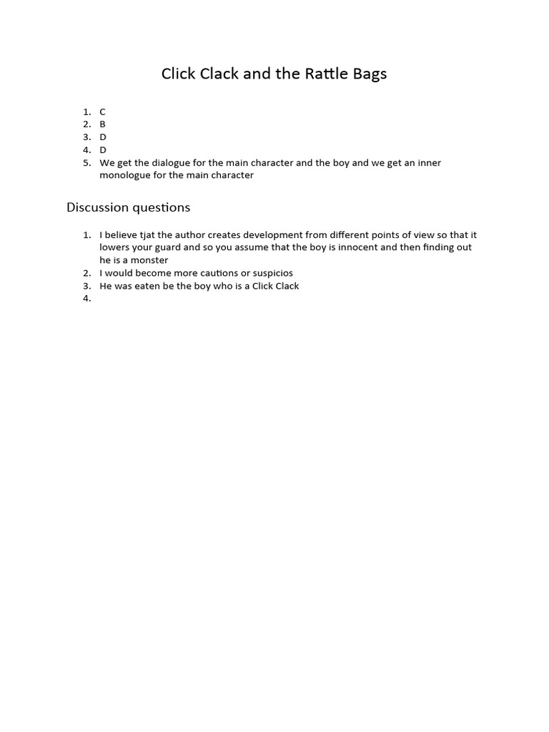 Click Clack and The Rattle Bag | PDF