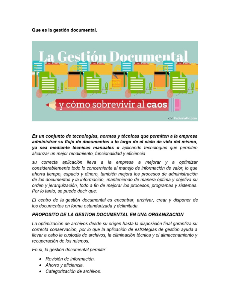 Que Es La Gestión Documental | PDF | Gestión de registros | Business