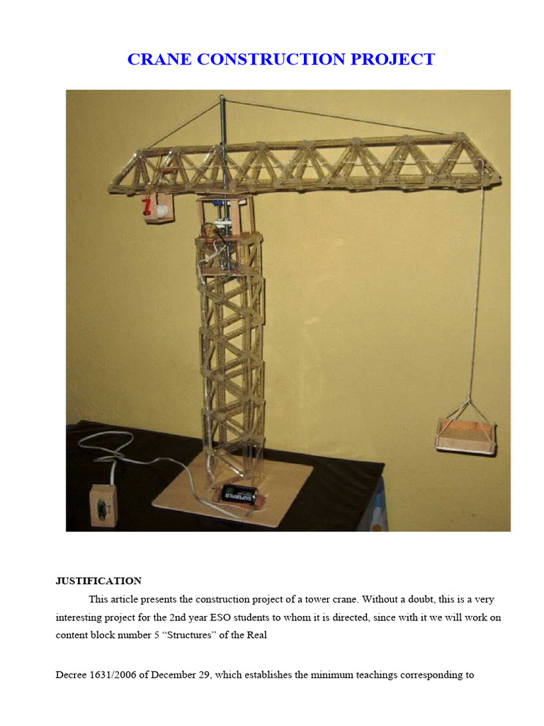 Grade 7 Tower Crane Construction Project | PDF | Crane (Machine ...