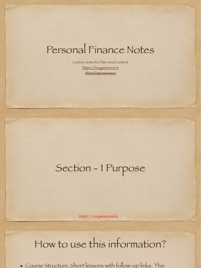 Personal Finance Overview Pdf Loans Finance Money Management