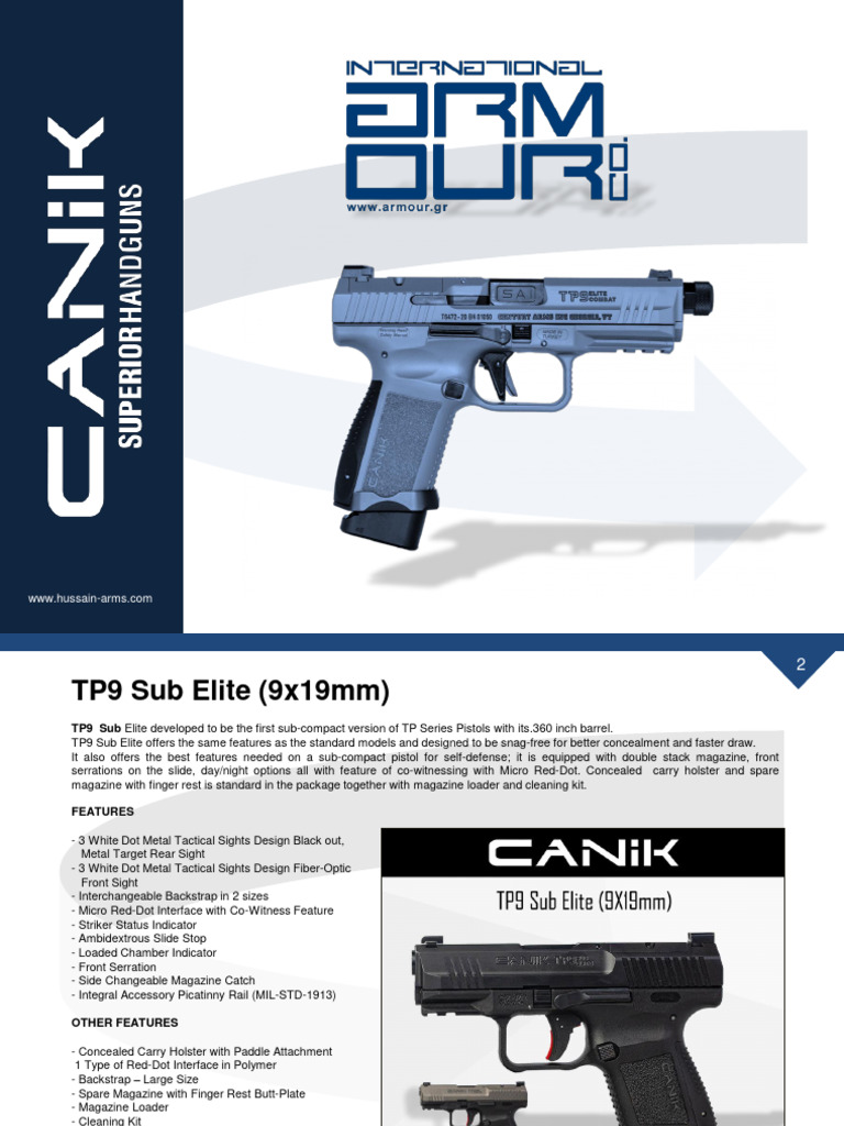 Canik | PDF | Trigger (Firearms) | Handgun