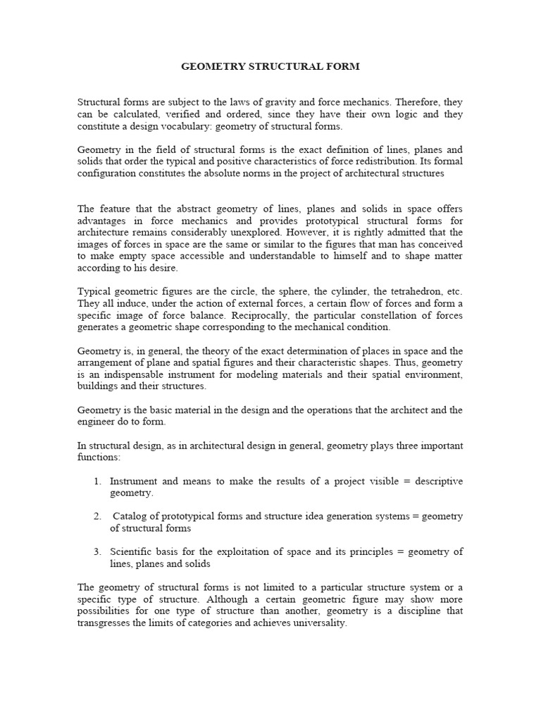 Geometry Structural Form | Download Free PDF | Geometry | Space